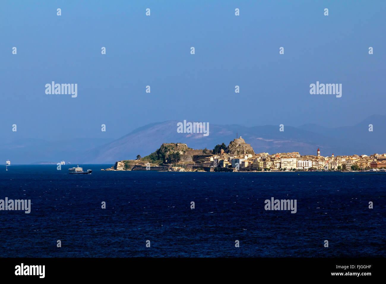 View of Kerkira, Corfu from Gouvia Stock Photo - Alamy