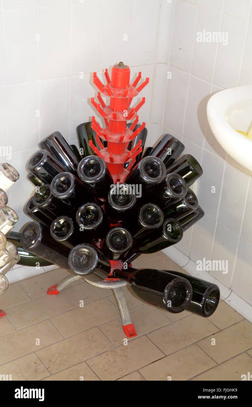 Empty Wine Bottles Stacked Stock Photos & Empty Wine Bottles Stacked ...