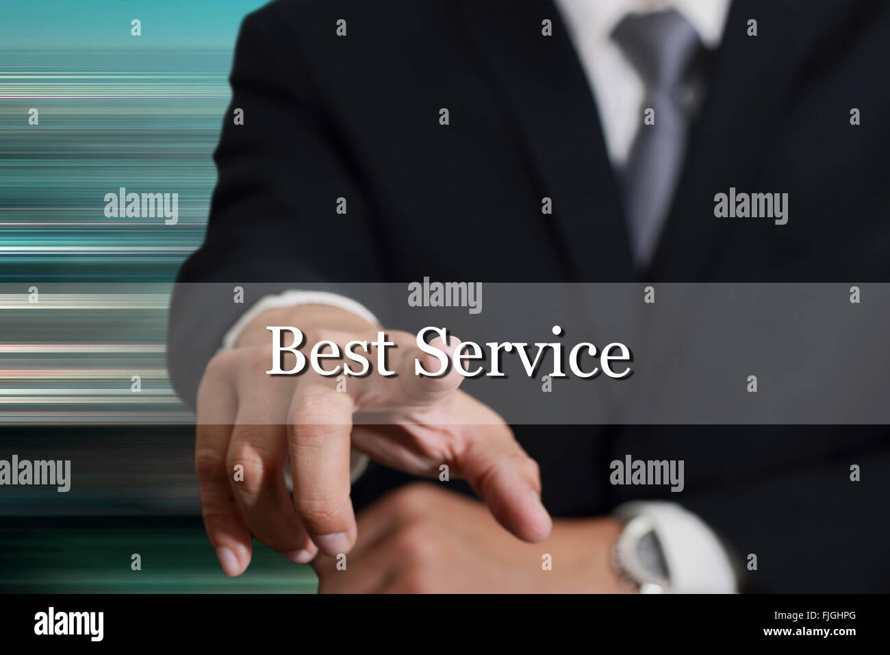 Businessman hand touching Best Service on virtual screen as service ...