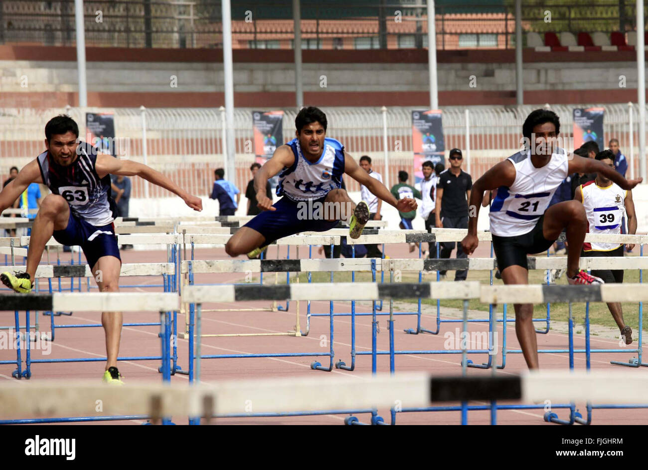 Students take part in a competition during All Pakistan Inter ...
