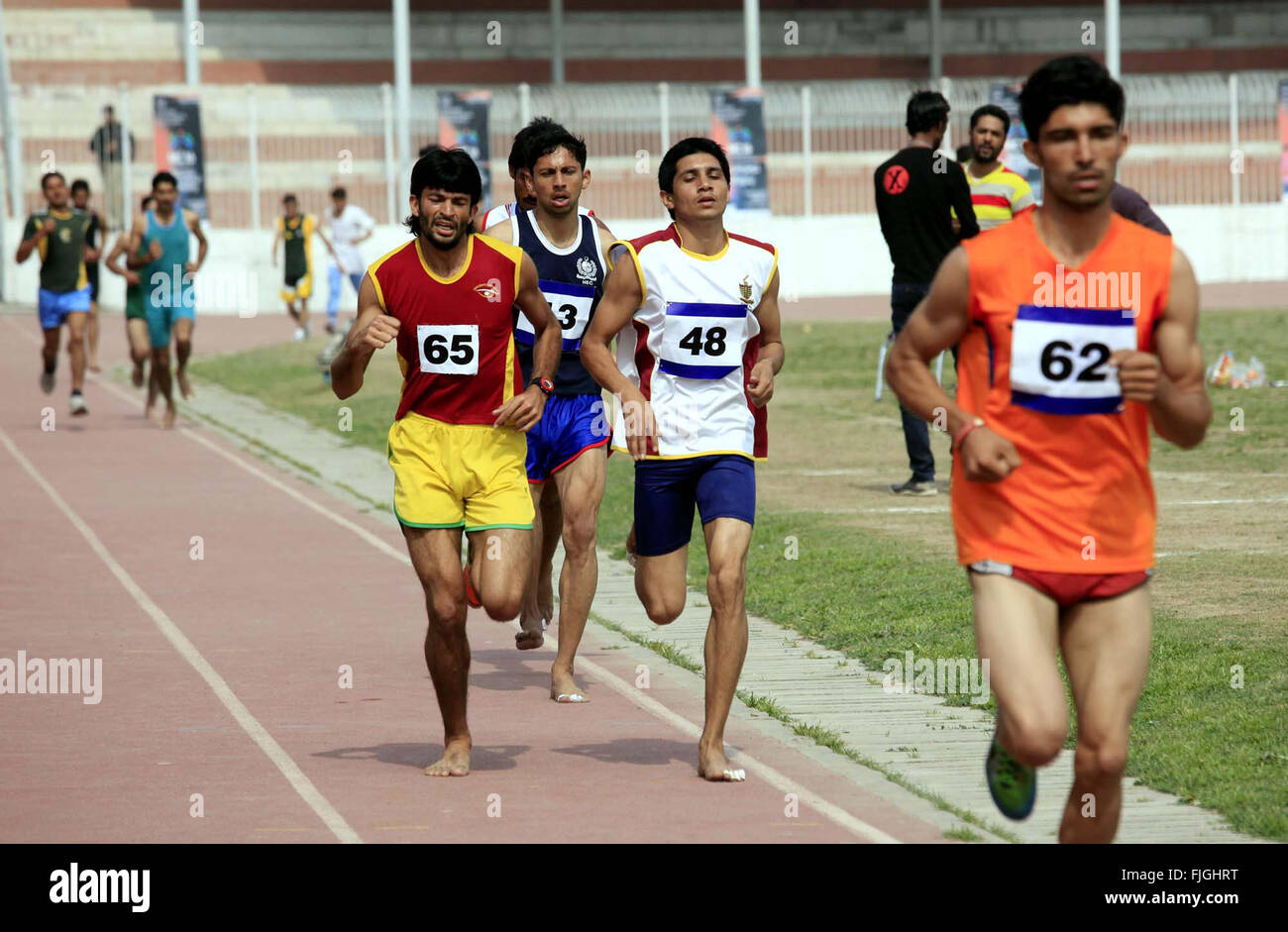 Students take part in a competition during All Pakistan Inter ...