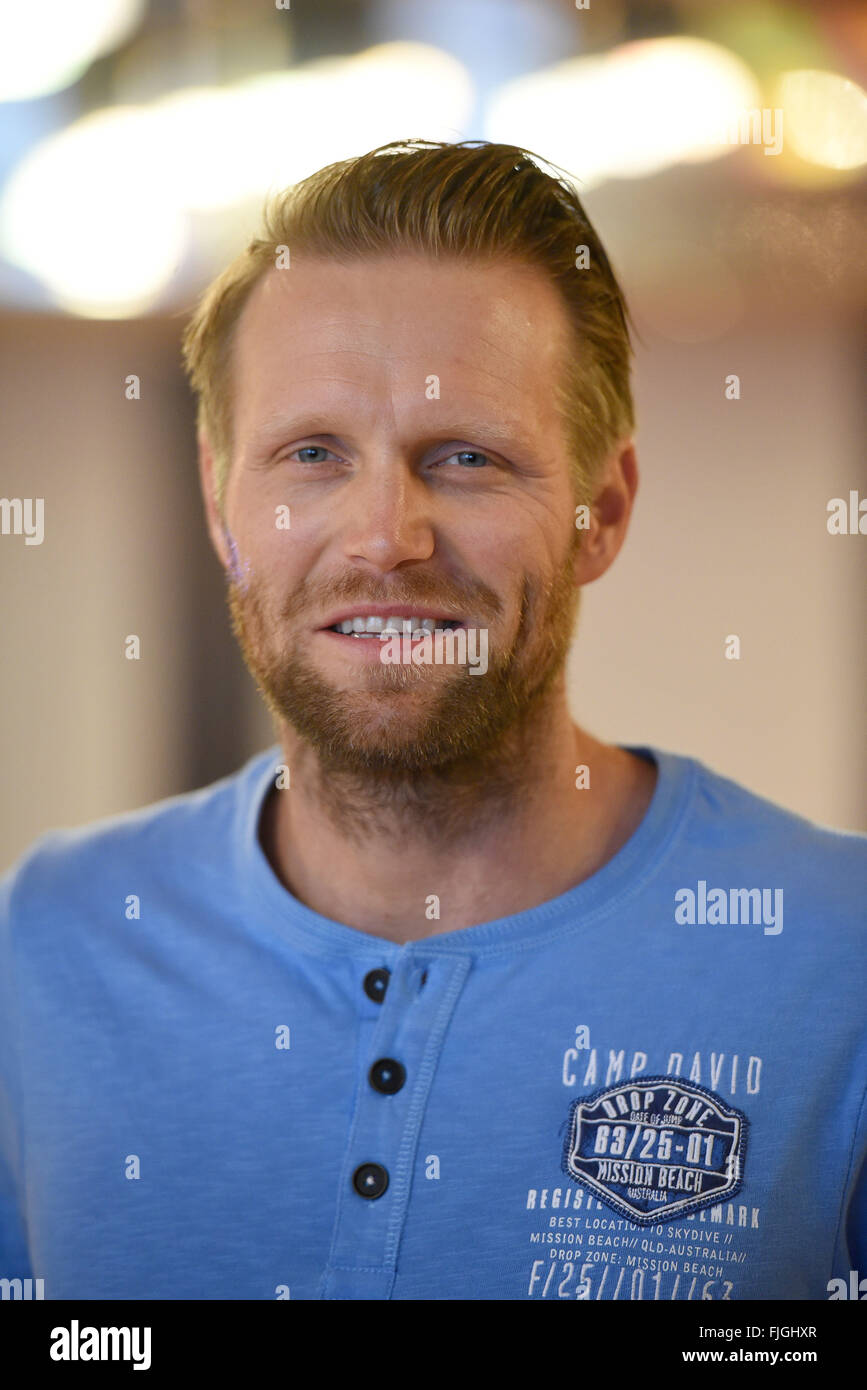 Beach volleyball player Julius Brink posing during a photo call for a ...