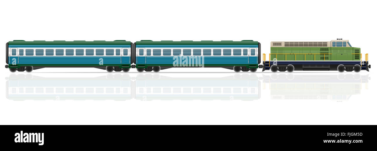 railway train illustration isolated on white background Stock Photo - Alamy