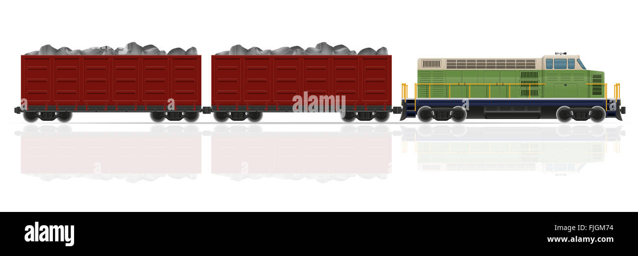 railway train illustration isolated on white background Stock Photo - Alamy