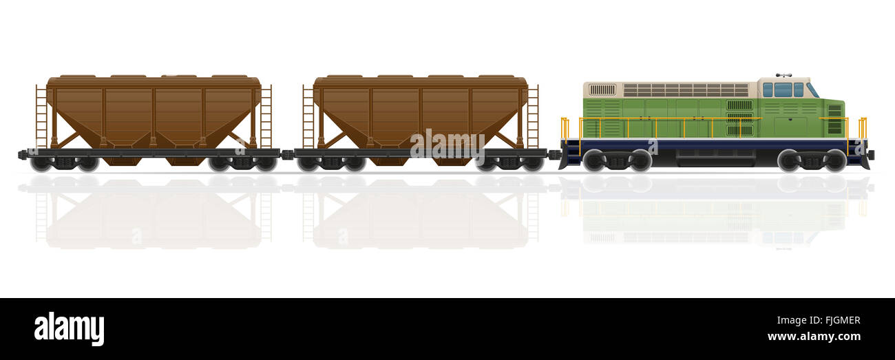 railway train illustration isolated on white background Stock Photo - Alamy