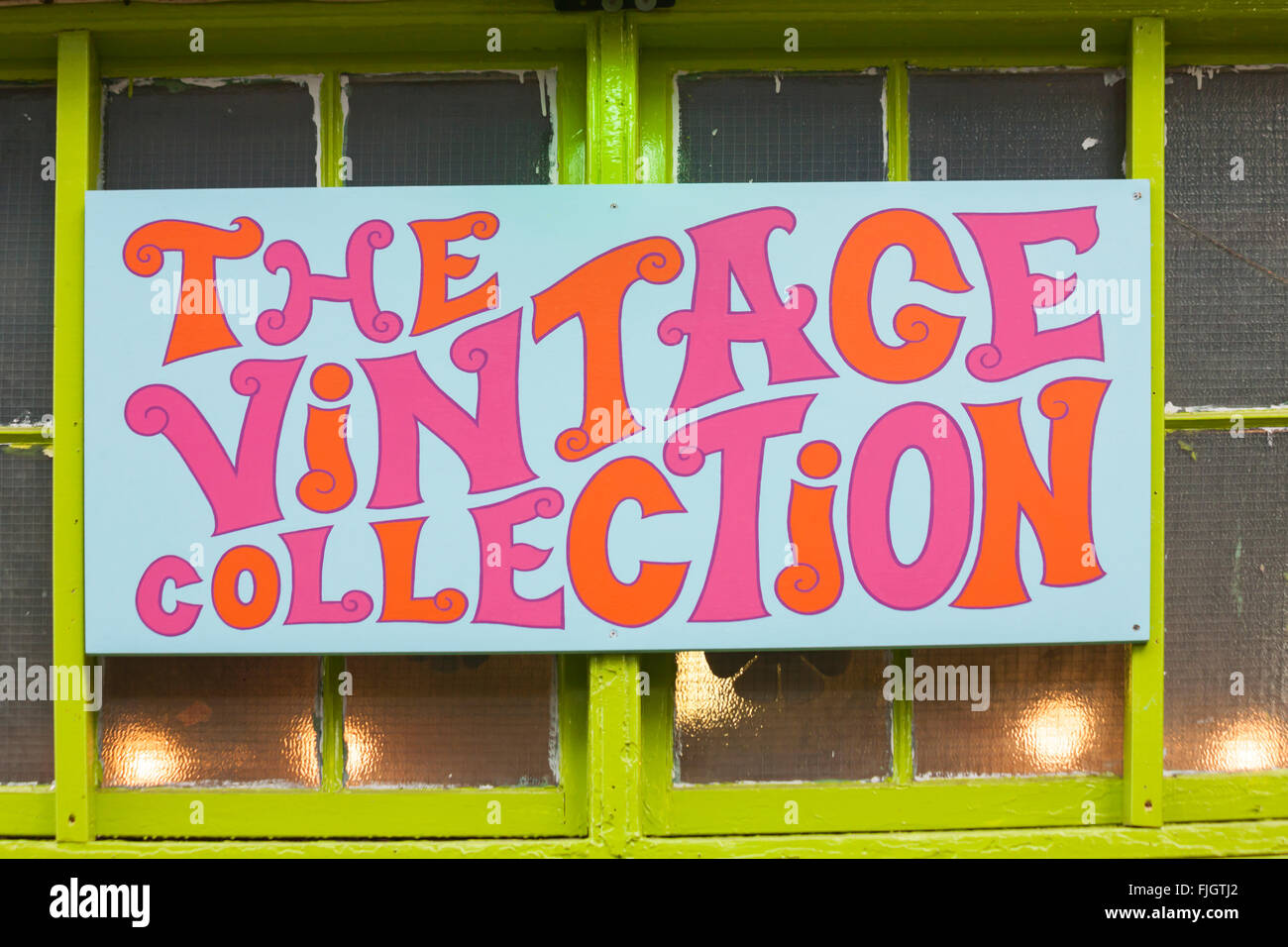 The Vintage Collection sign at Camden Stables Market, London Stock ...