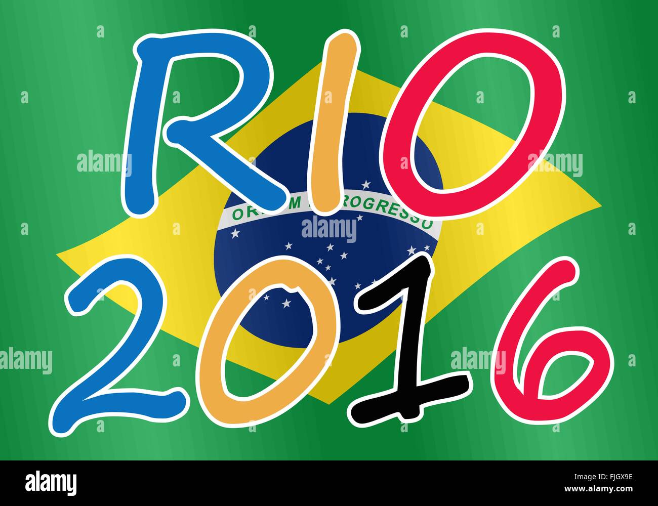 inscription Rio 2016 to Brazil flag background Stock Vector Image & Art ...