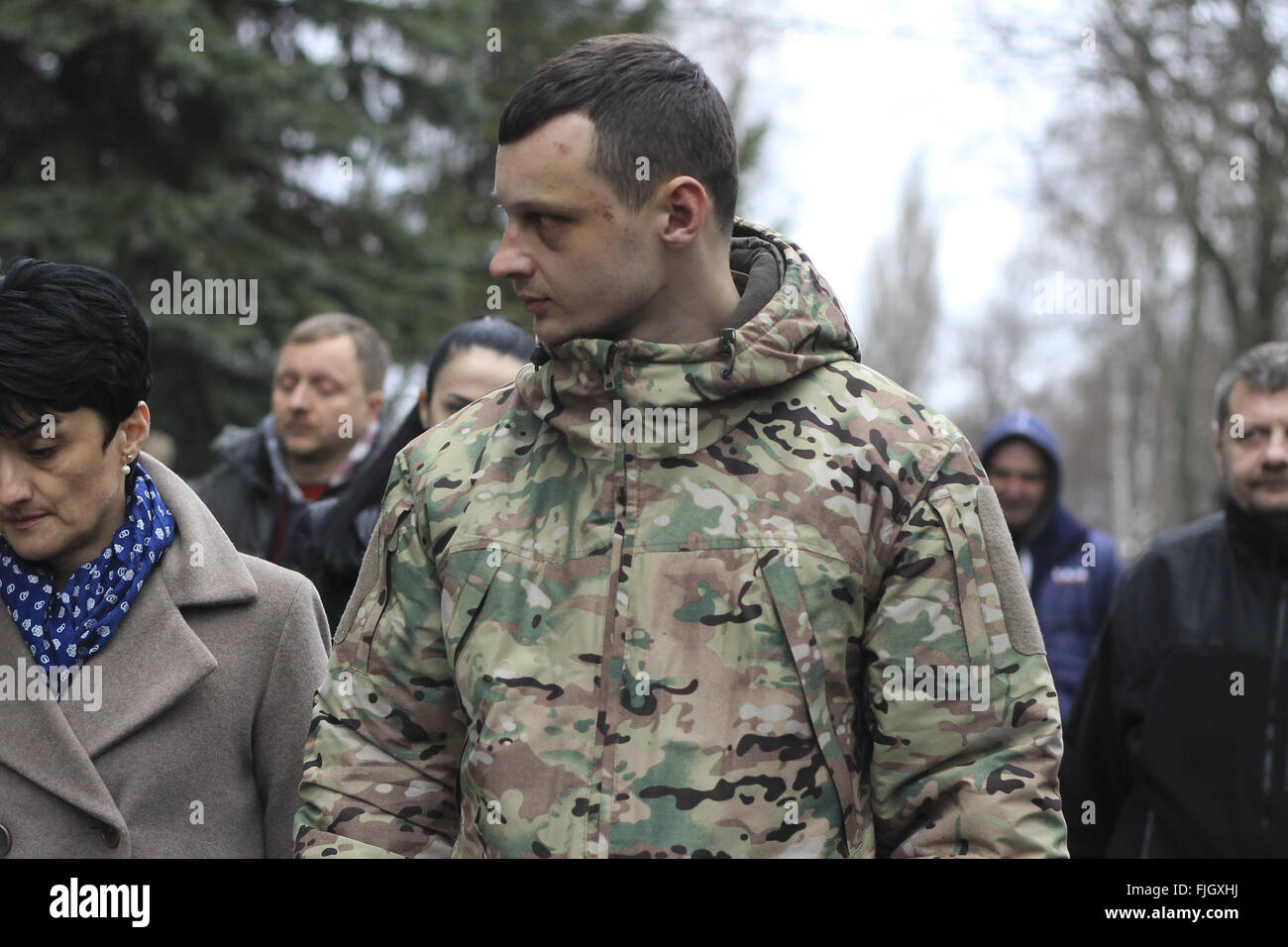 Kiev, Ukraine. 2nd Mar, 2016. The meeting of the Shevchenko Court of restraint for ''Azovtsev ...