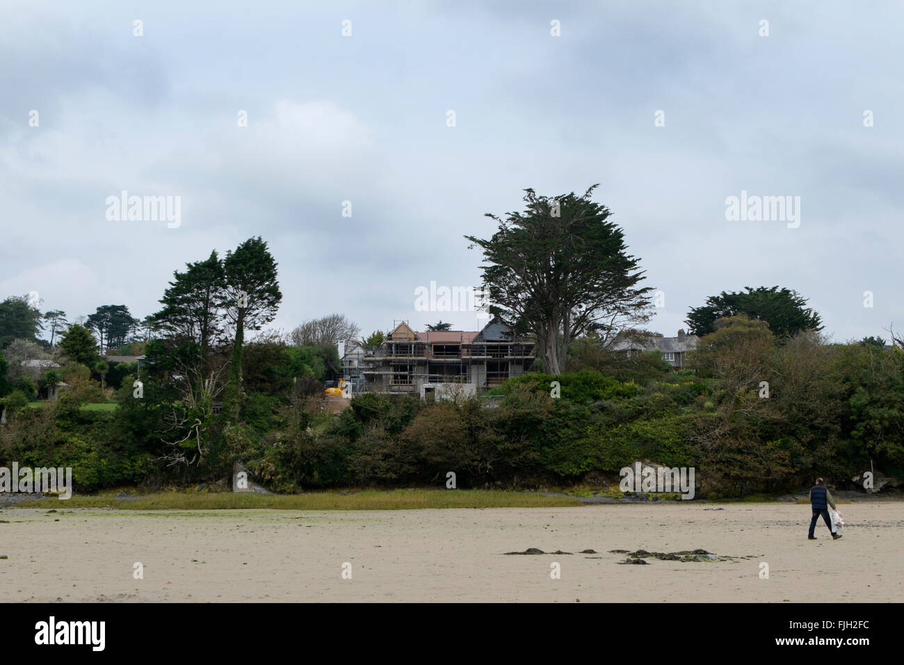 View across the bay from St Michael's Church at Porthilly, Rock ...