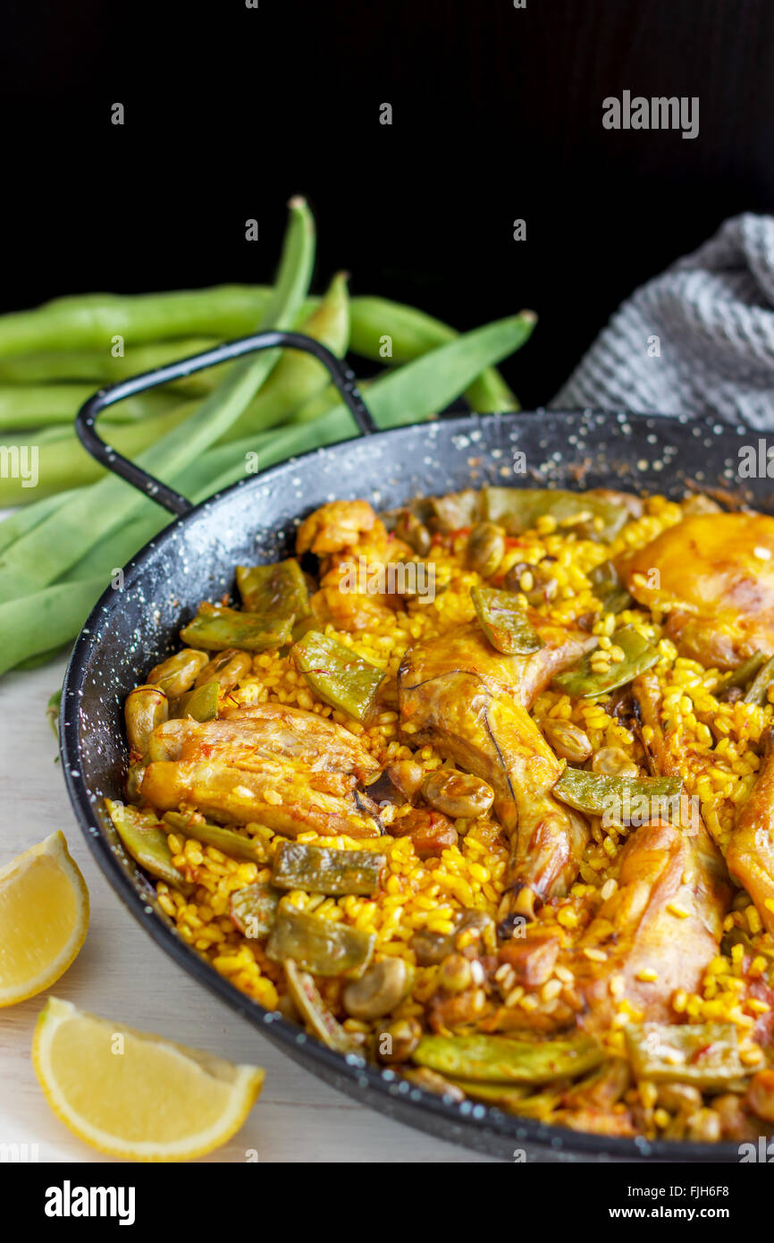 Paella Valenciana - Spanish Food Stock Photo - Alamy