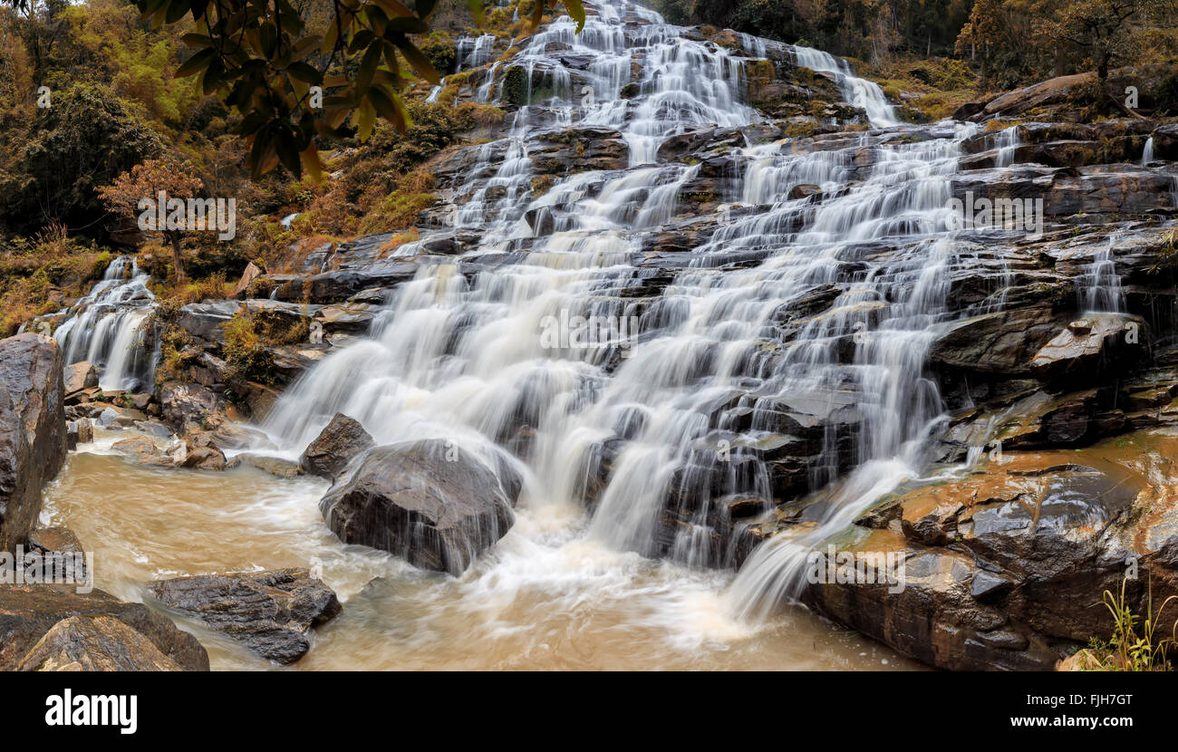 Waterfall in rain forest , Thailand Stock Photo - Alamy