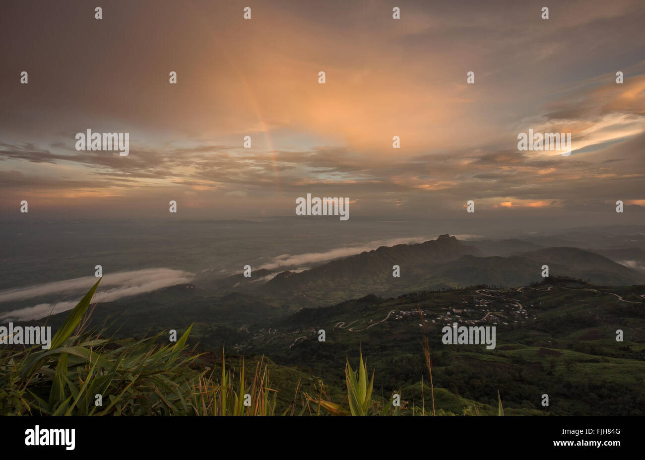 Sunrise double rainbow over hi-res stock photography and images - Alamy