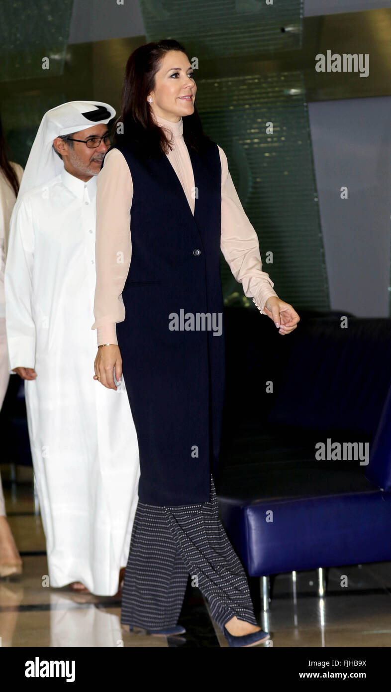 Crown Princess Mary during the visit to the Aspire Academy in Doha, 02 ...