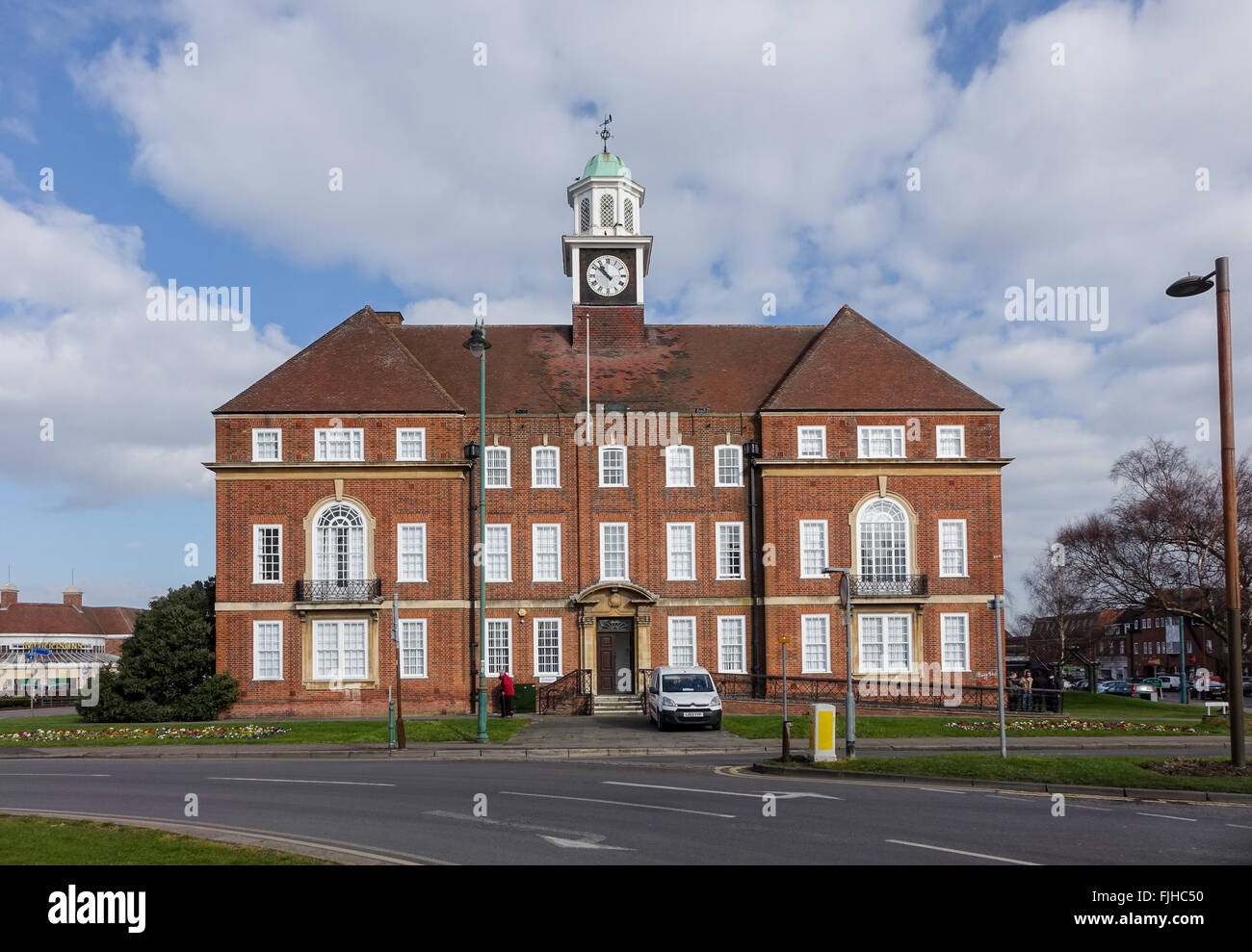Clock tower, Letchworth Garden City, Hertfordshire, UK Stock Photo - Alamy