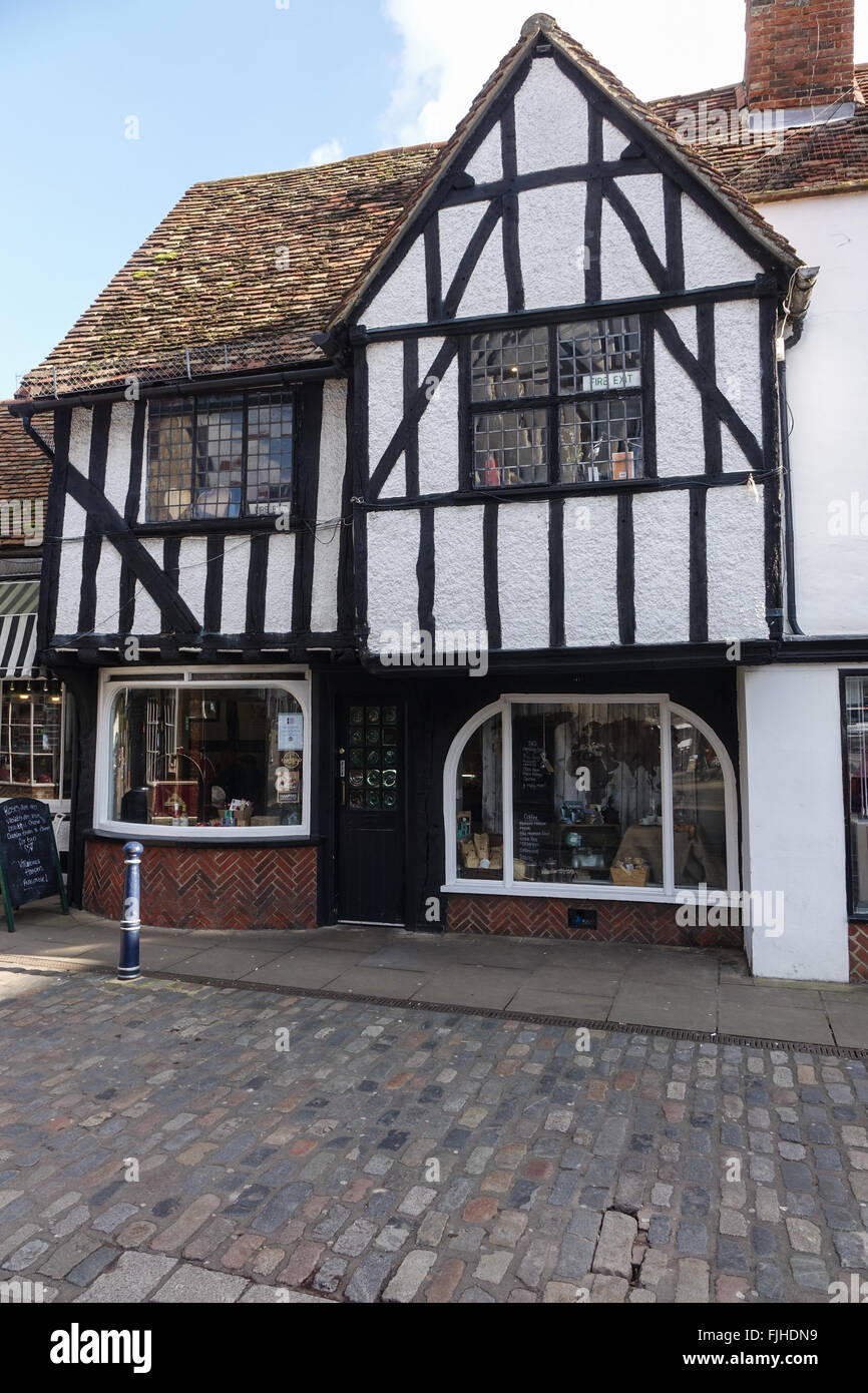 Old timber clad shops, Hitchin, Hertfordshire, UK Stock Photo - Alamy