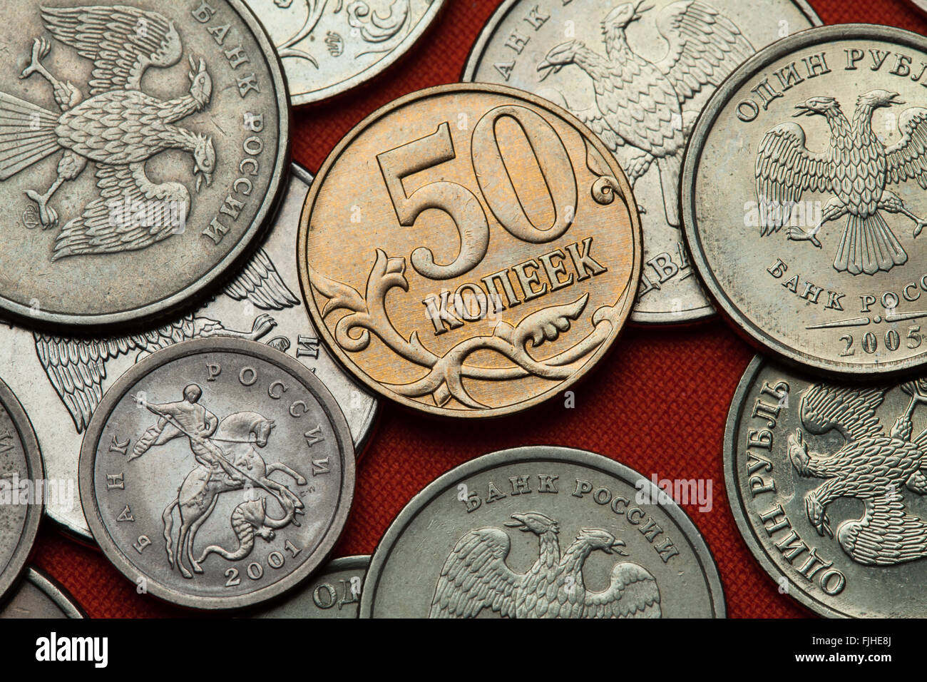 Coins of Russia. Russian 50 kopek coin Stock Photo - Alamy