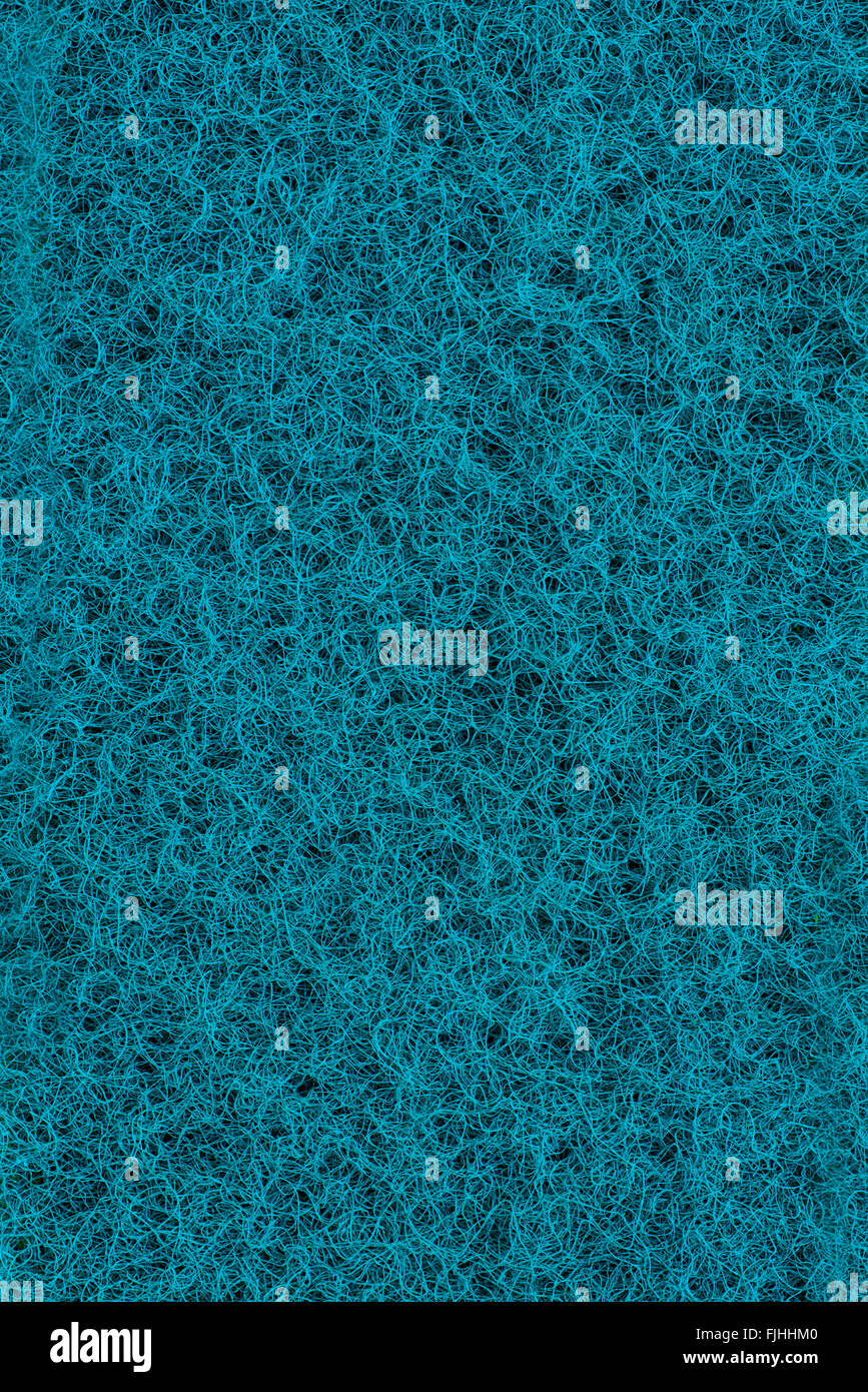 Cyan tangled texture. Scrubbing sponge fibre surface Stock Photo - Alamy