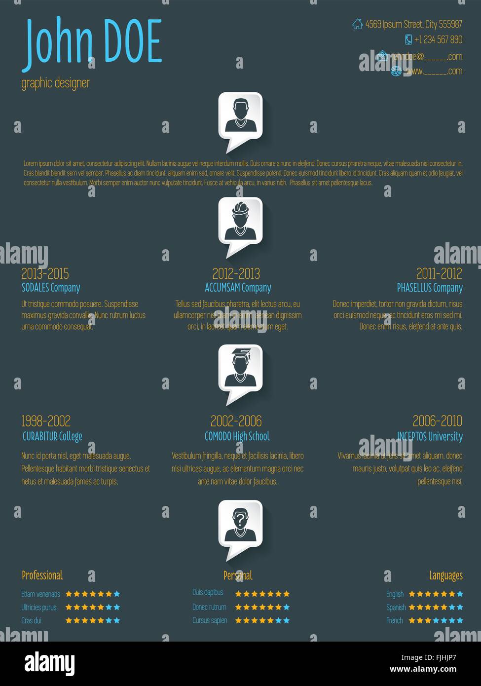 Cool resume cv curriculum vitae template design with speech bubbles ...