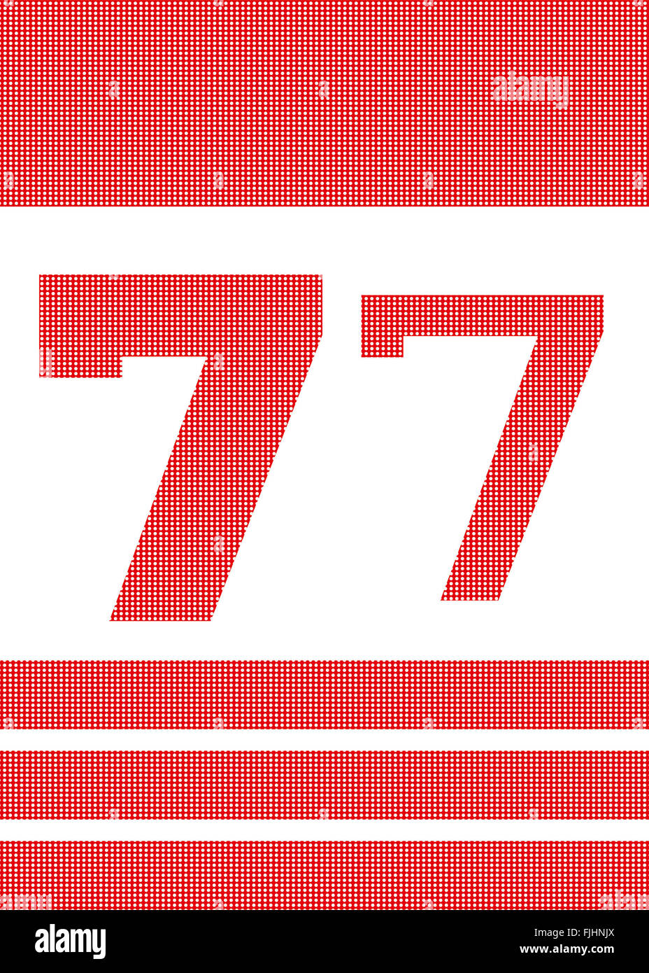 Sweatshirt 77 number efective design red color Stock Photo - Alamy