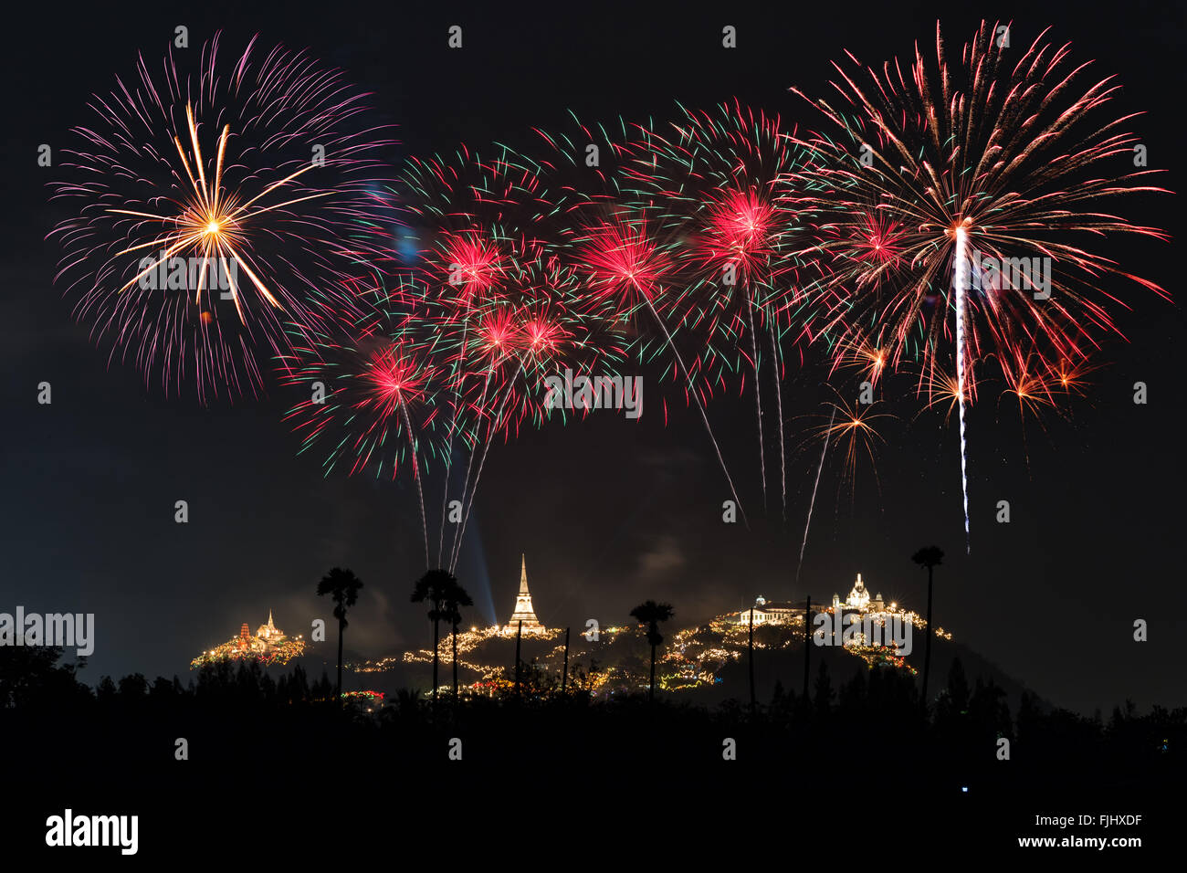 Fireworks festival phetchaburi thailand hi-res stock photography and ...