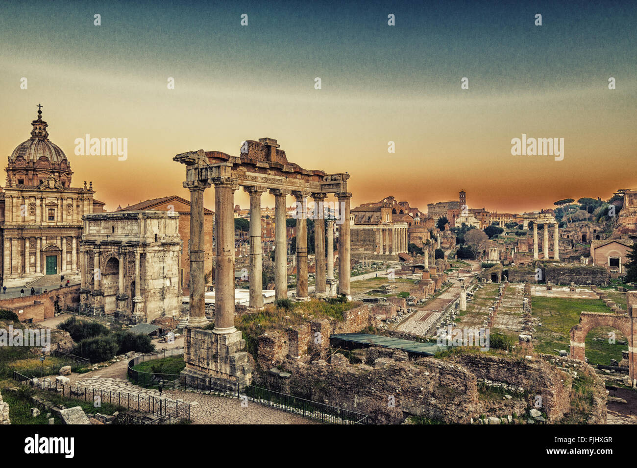 Ancient ruins of the Romanum Forum Stock Photo - Alamy