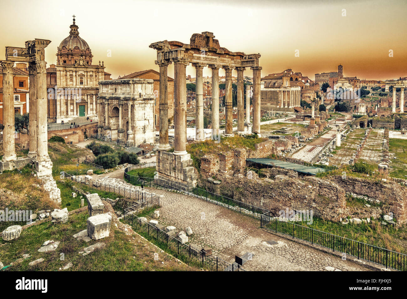 Ancient ruins of the Romanum Forum Stock Photo - Alamy
