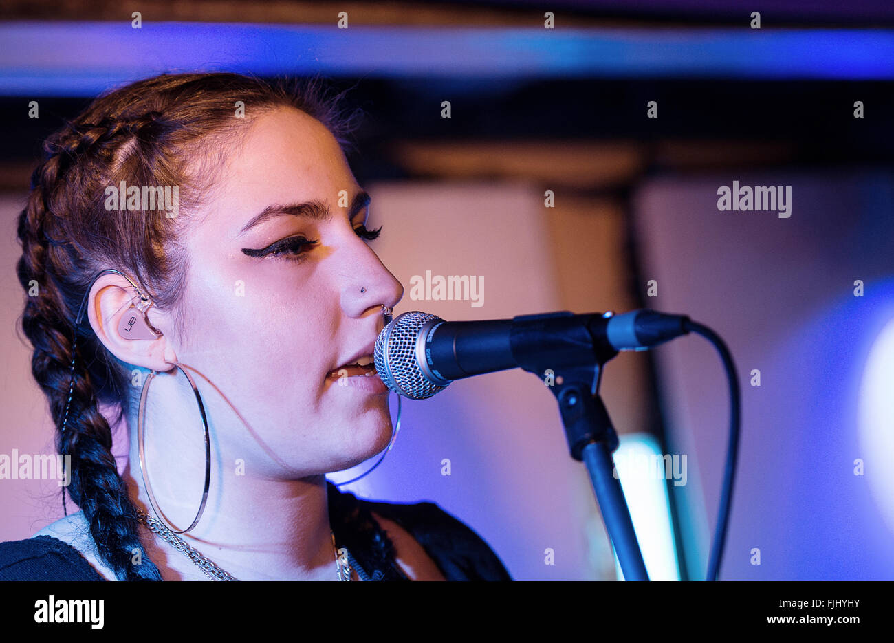 Berlin, Germany. 1st Mar, 2016. Musician Lulu Prat performing with her ...