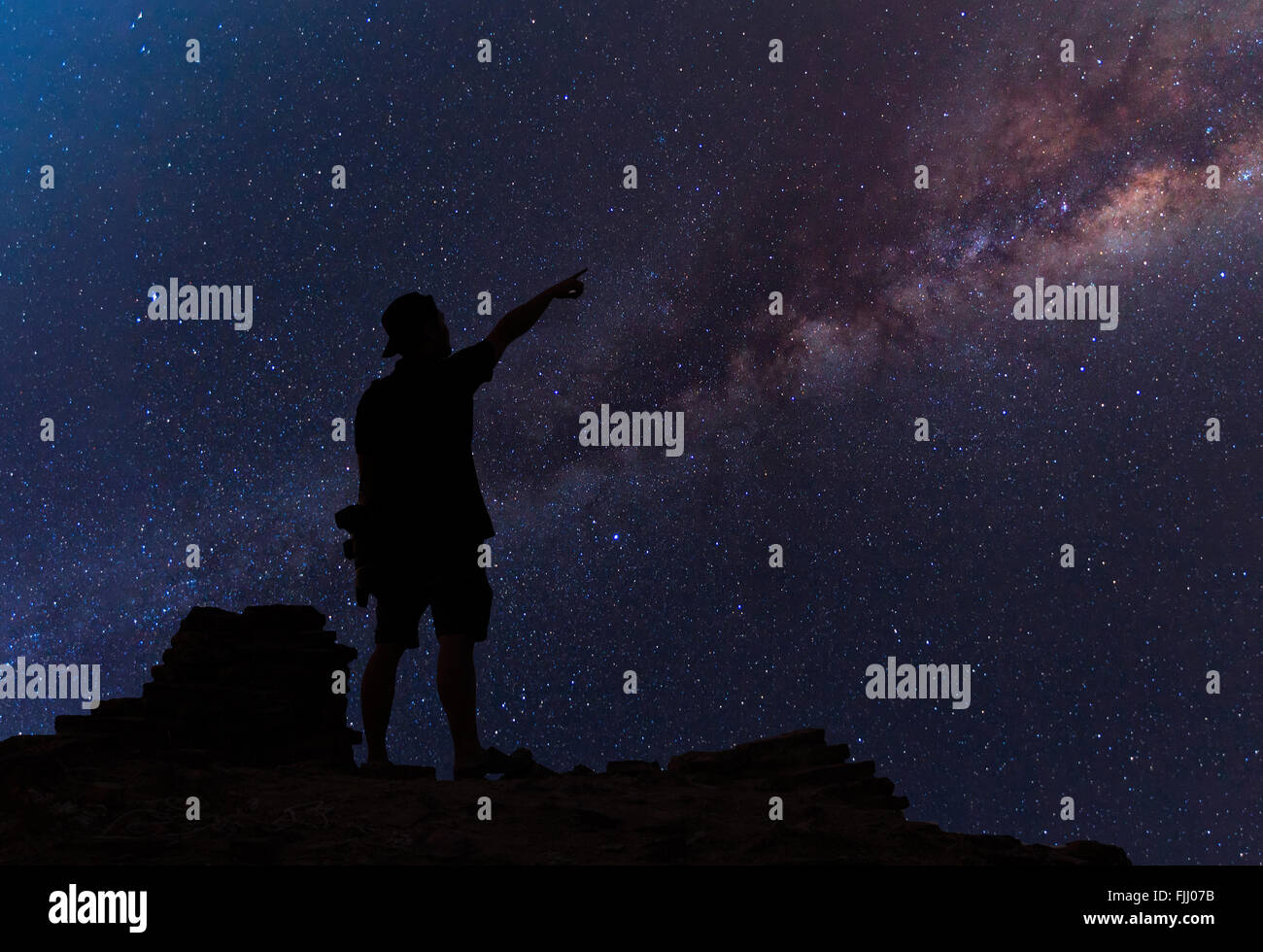 Person and milky way hi-res stock photography and images - Alamy