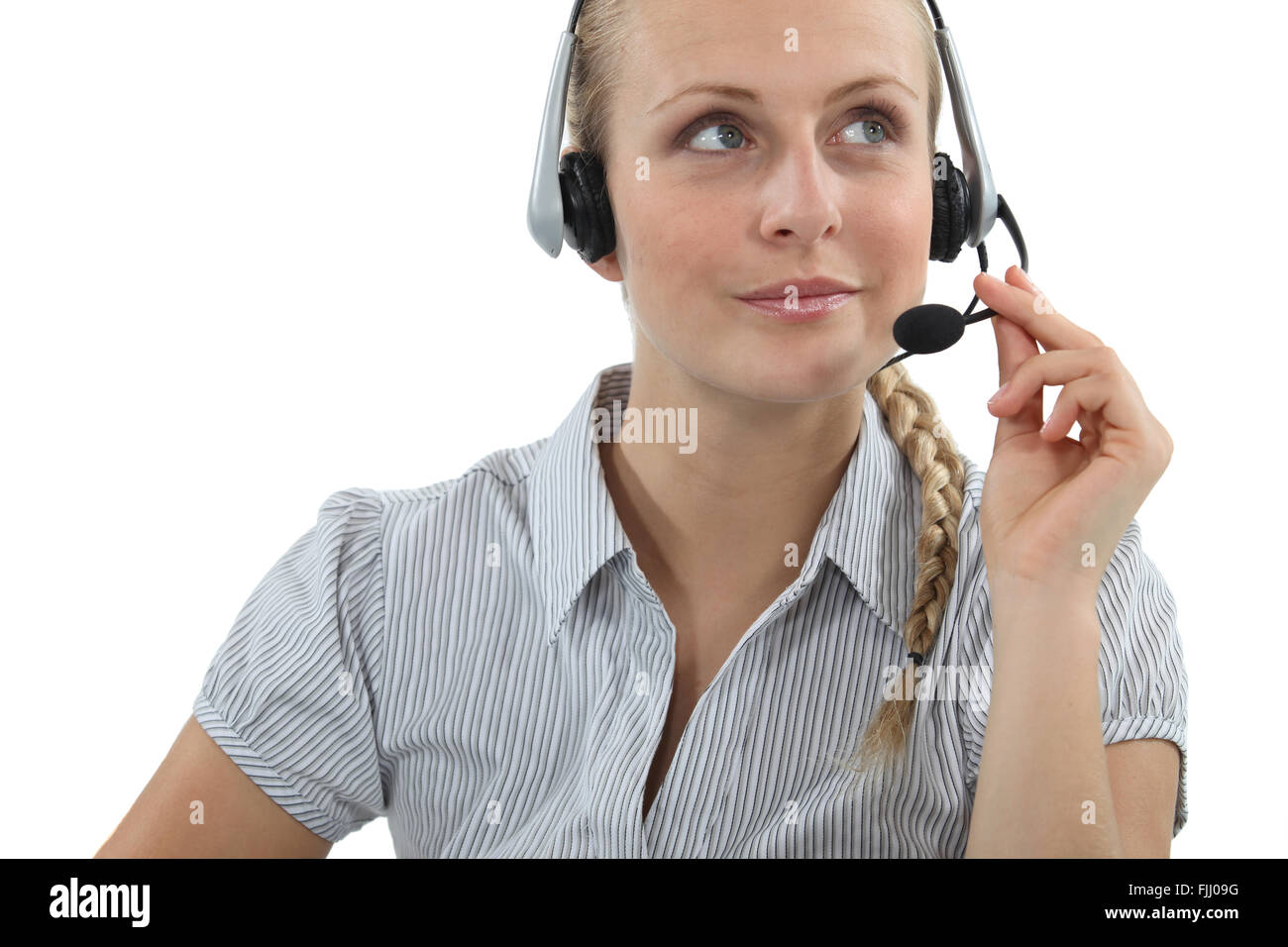 Blond call center hi-res stock photography and images - Alamy