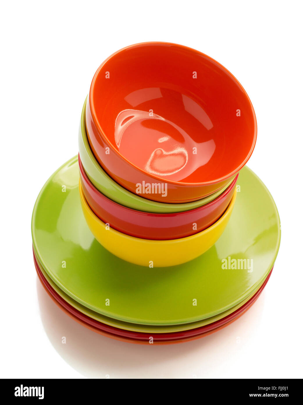 ceramic plate and bowl isolated on white background Stock Photo - Alamy