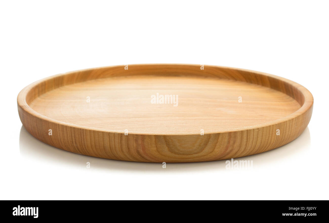 wooden tray isolated on white background Stock Photo - Alamy