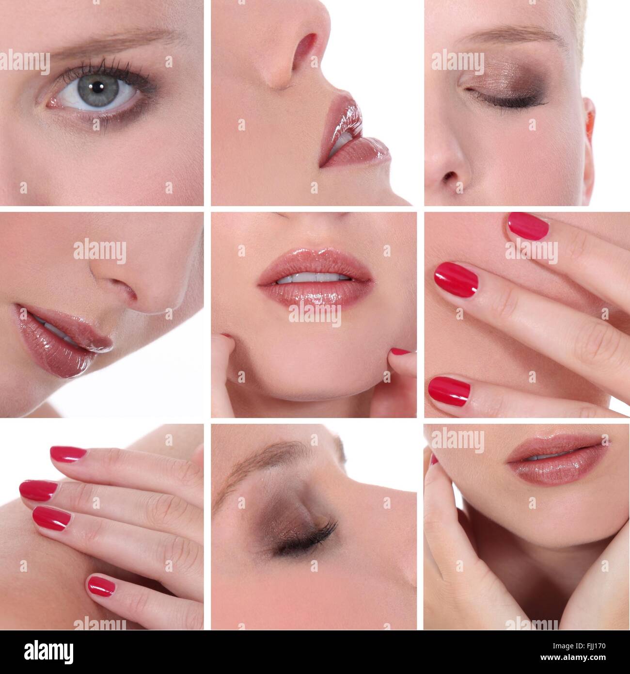 Mosaic of different make-up Stock Photo - Alamy