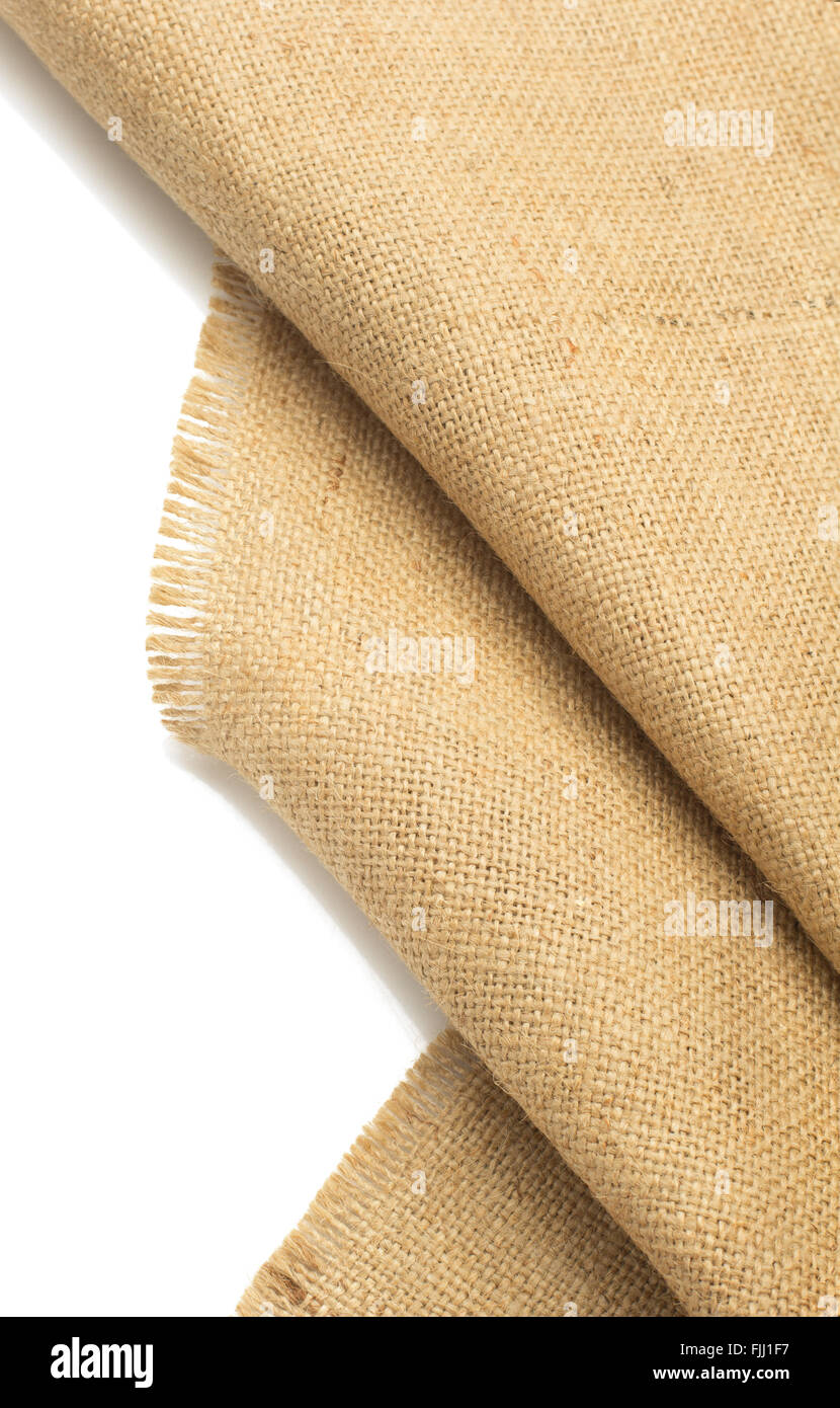 burlap hessian sacking isolated on white background Stock Photo - Alamy