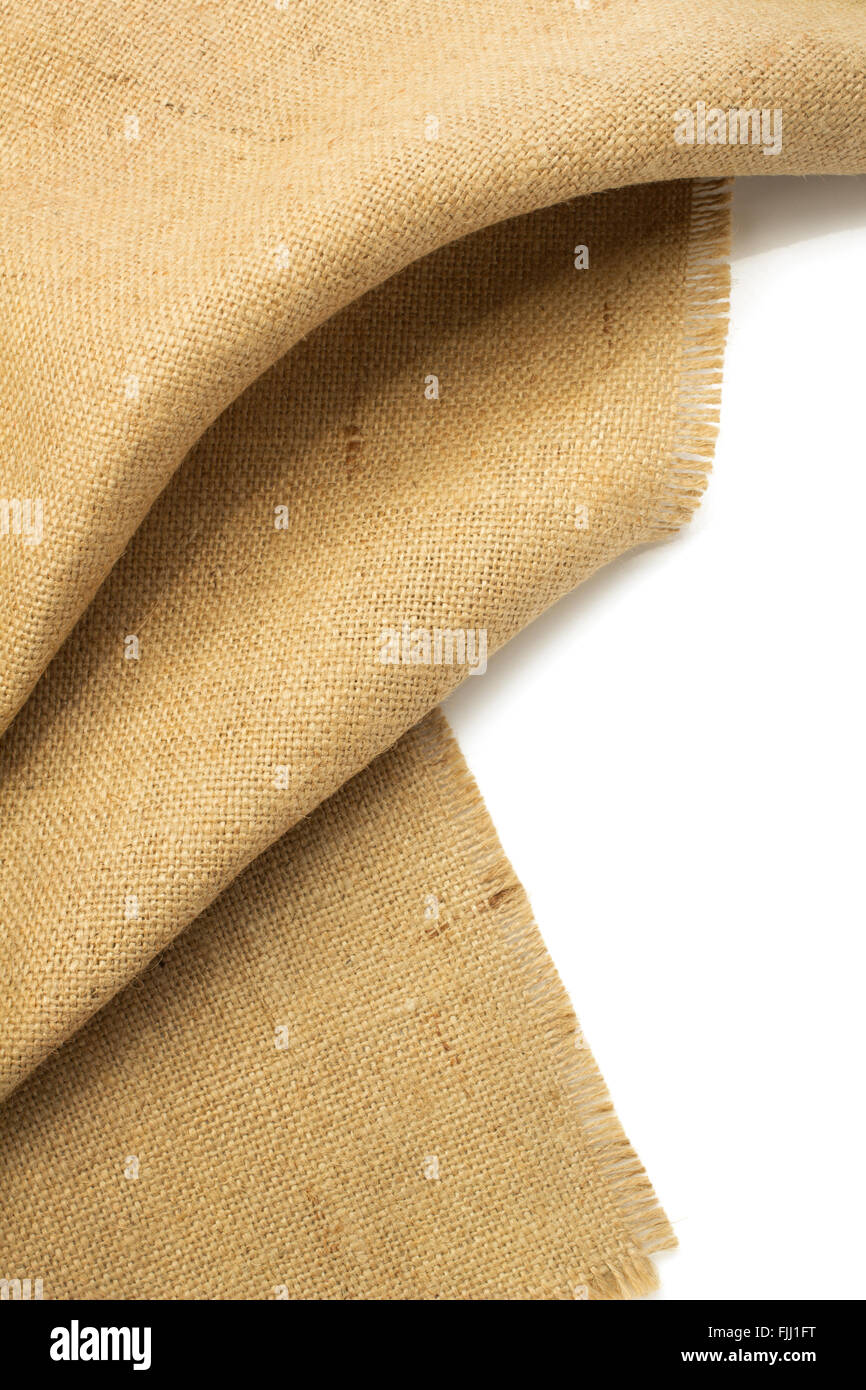 burlap hessian sacking isolated on white background Stock Photo - Alamy