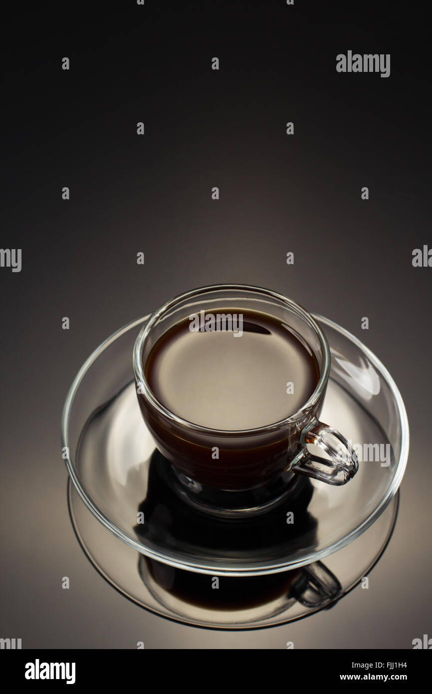 cup of coffee on black background Stock Photo - Alamy