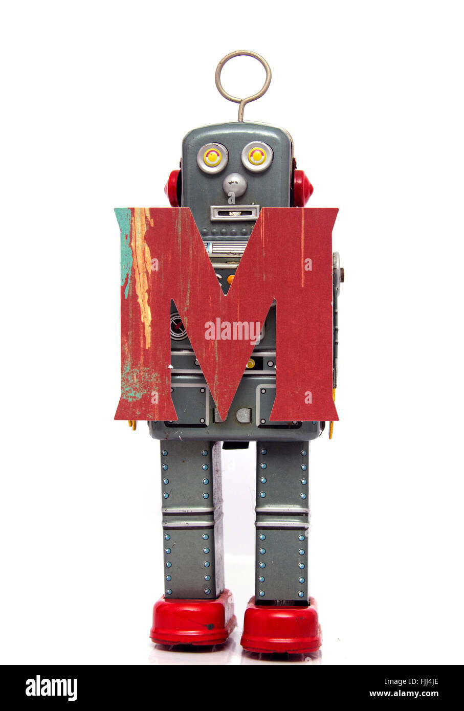 retro robot with the letter M Stock Photo - Alamy