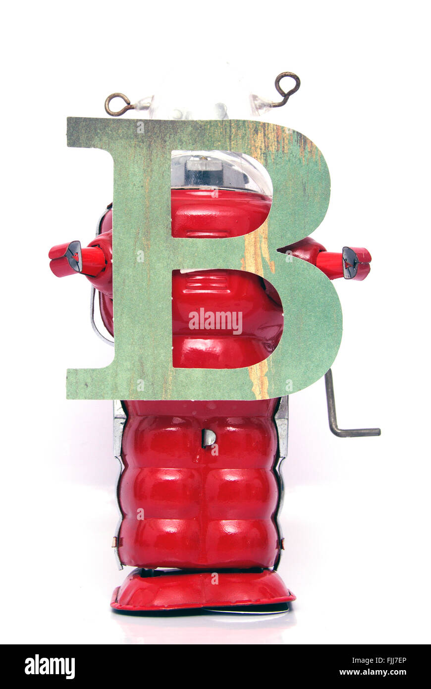 retro robot with the letter B Stock Photo - Alamy