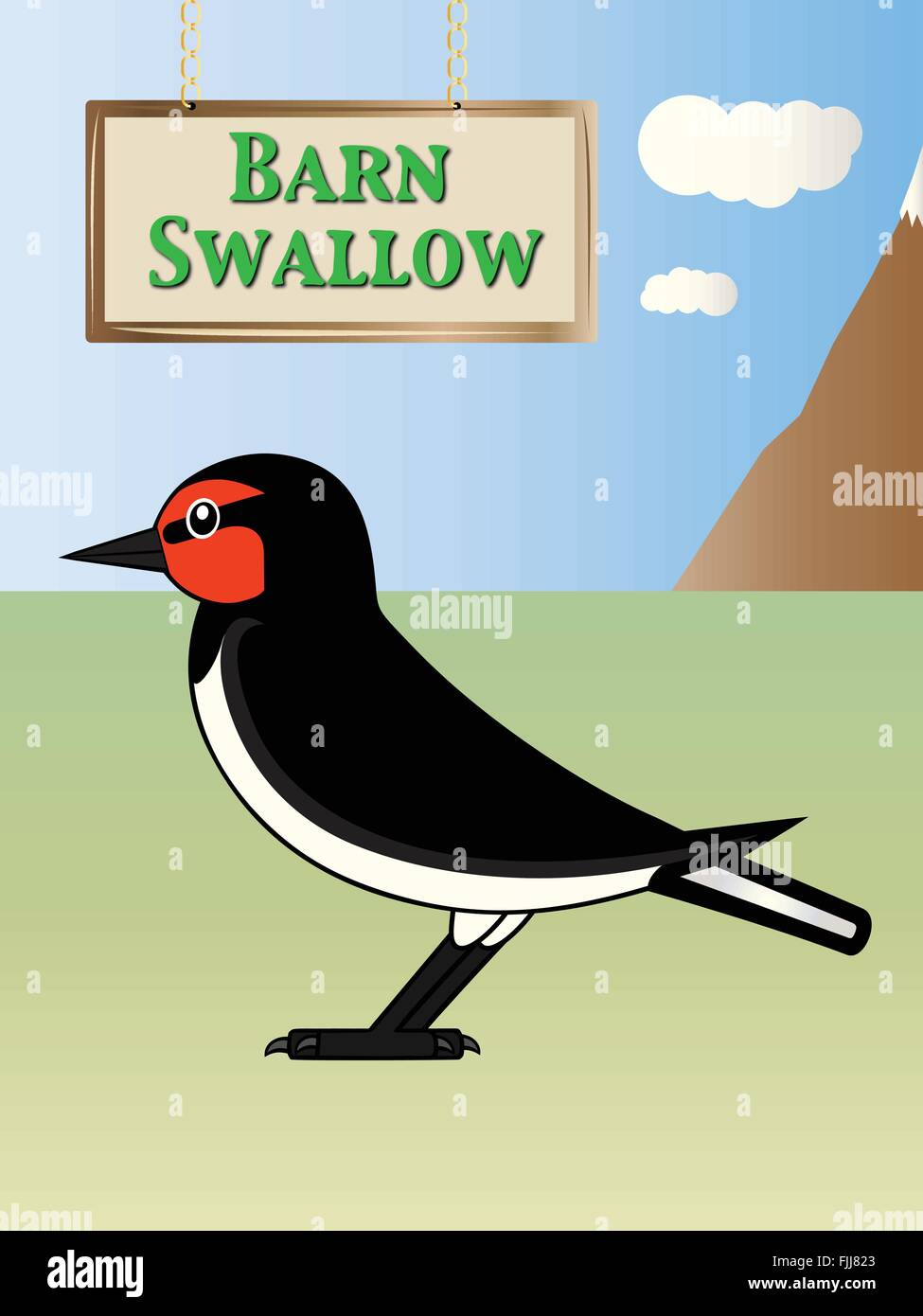Barn swallow vector illustration on natural background Stock Vector ...