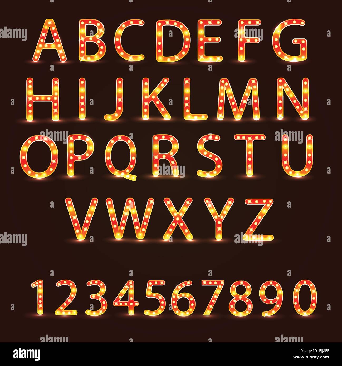 Alphabet set with realistic lamp Stock Vector Image & Art - Alamy