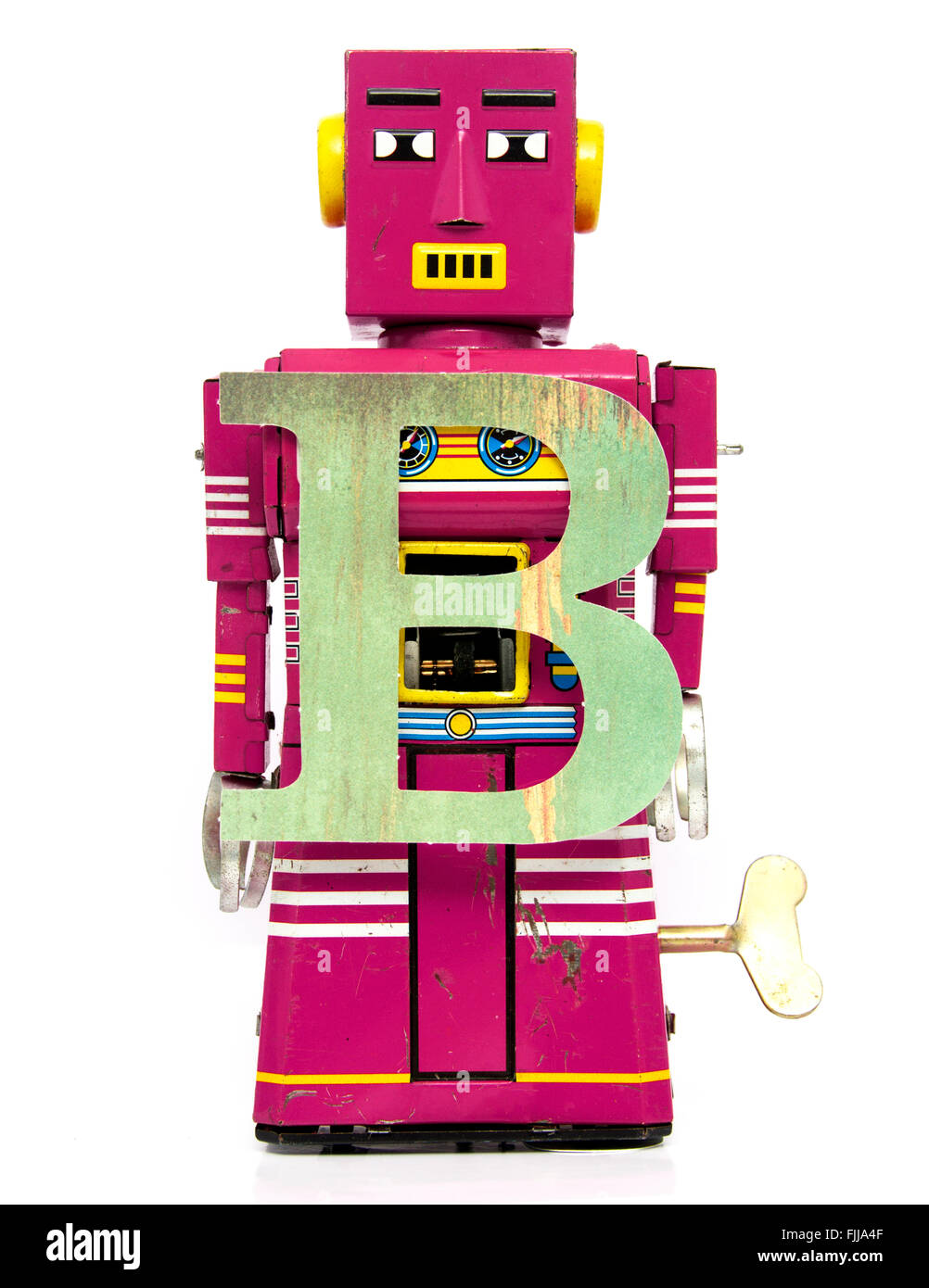 retro robot with the letter B Stock Photo - Alamy