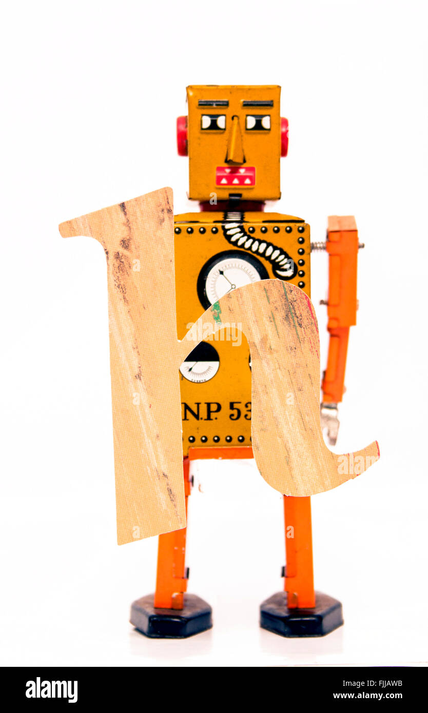 retro robot with the letter h Stock Photo - Alamy
