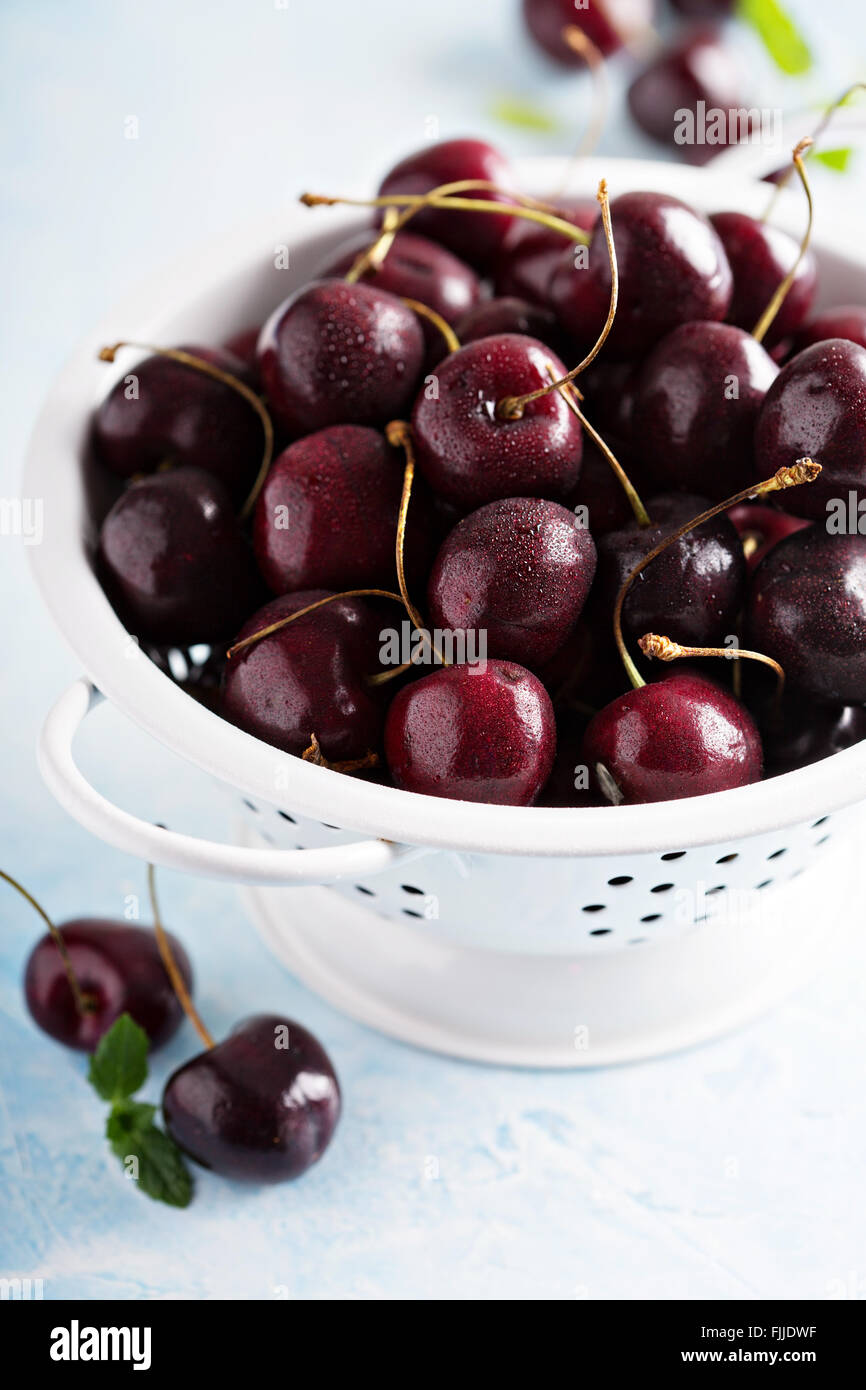 Many sweet cherries water hi-res stock photography and images - Alamy