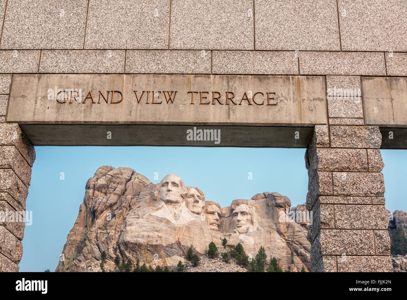 View of Mount Rushmore National Memorial and the entrance to the Grand ...