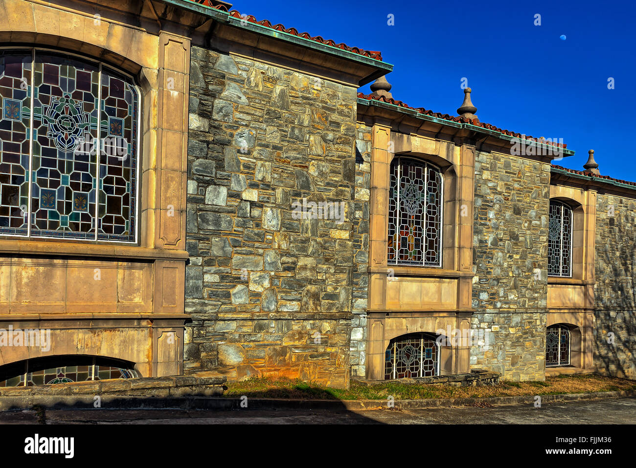 Stone walls with windows Stock Photo - Alamy