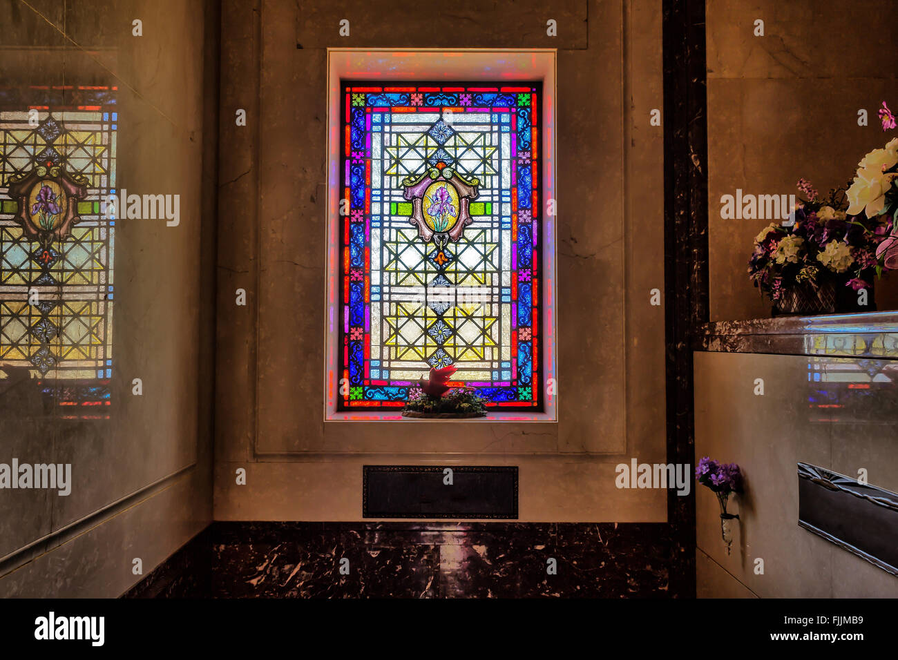 Old mausoleum room with window Stock Photo - Alamy