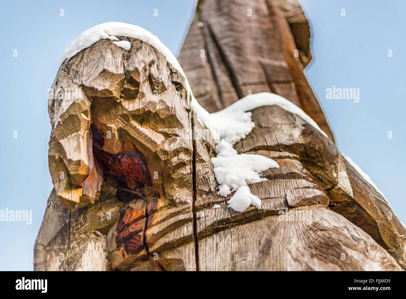 statue of Jesus Christ crucified covered by snow Stock Photo - Alamy