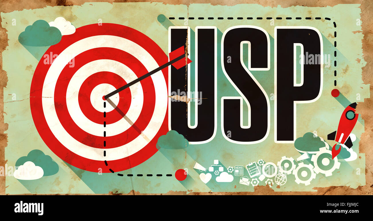 USP Concept. Poster in Flat Design Stock Photo - Alamy