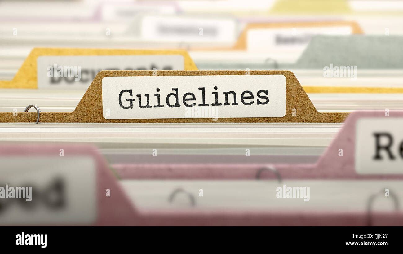 Guidelines Concept. Folders in Catalog Stock Photo - Alamy