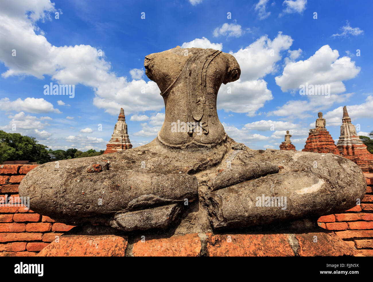 Old headless broken buddha statue at Ayutthaya Thailand Stock Photo - Alamy