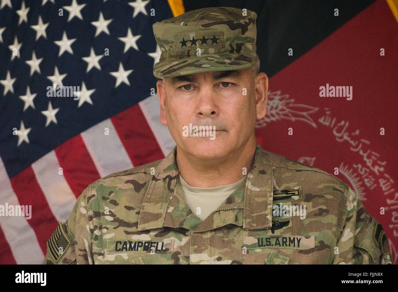 U.S outgoing Resolute Support Commander Gen. John Campbell during the ...